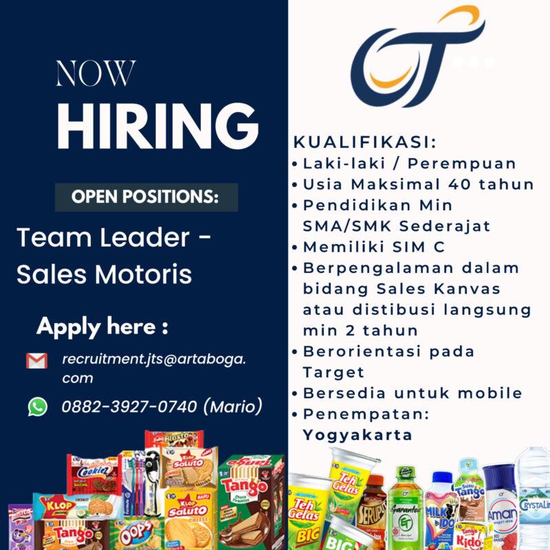 Lowongan Kerja Sales Taking Order - Sales Motoris - Team Leader Sales ...