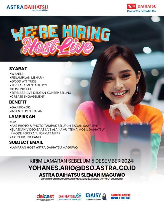 Lowongan Kerja Host Live di Astra Daihatsu - LokerJogja.ID