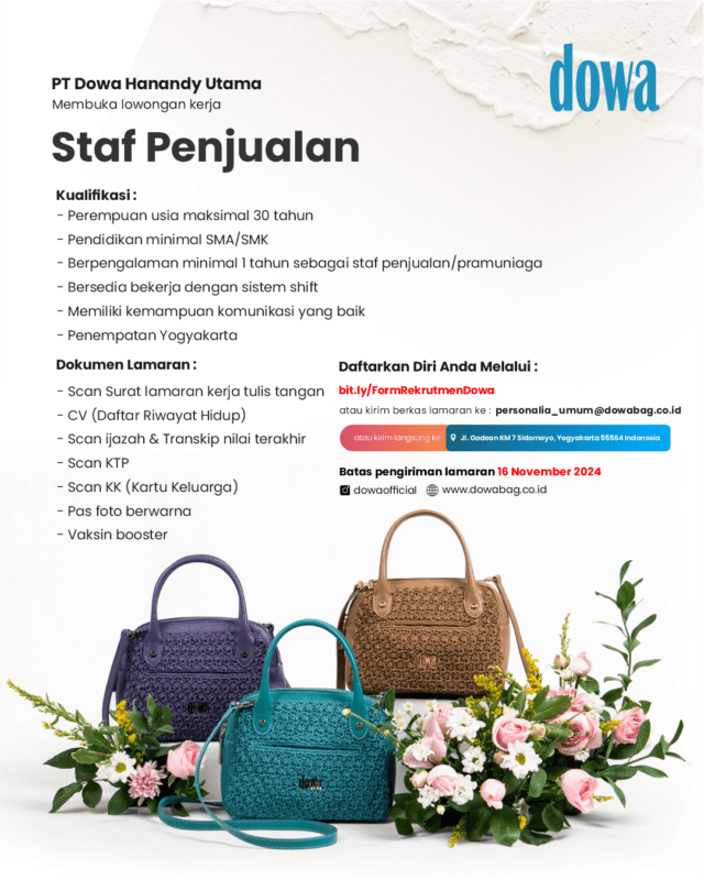Lowongan Kerja Staf Penjualan - Staf Pelayanan Pelanggan (Customer Service) di PT. Dowa Hanandy ...