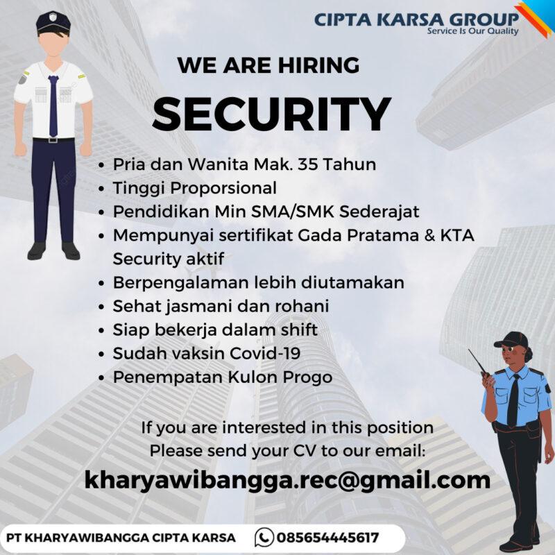 Lowongan Kerja Security di PT. Kharyawibangga Cipta Karsa - LokerJogja.ID