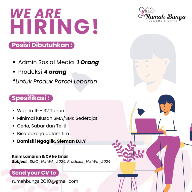 Lowongan Kerja Admin Sosial Media - Produksi di PT. Rumah Bunga Nusantara - LokerJogja.ID