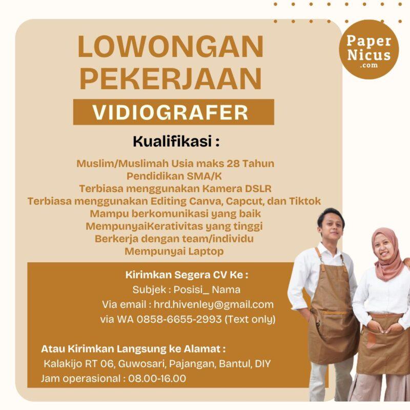 Lowongan Kerja Videografer - Data Analyst di Papernicuss - LokerJogja.ID