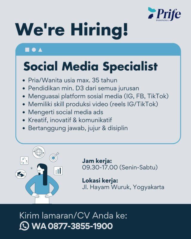 Lowongan Kerja Social Media Specialist di Prife Indonesia - LokerJogja.ID