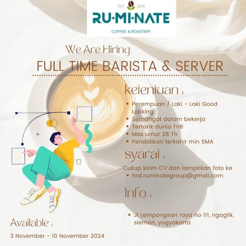 Lowongan Kerja Server - Barista di Rumifest by Ruminate Group ...