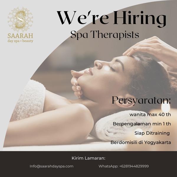 Lowongan Kerja Terapis Spa Wanita di SAARAH Day Spa - LokerJogja.ID