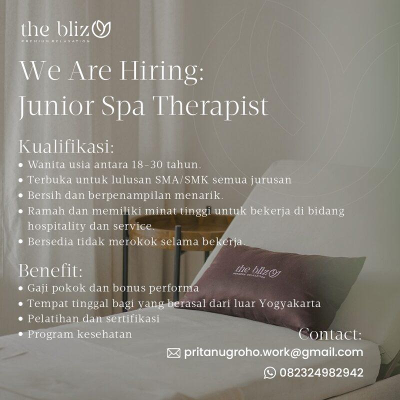 Lowongan Kerja Female Spa Therapist di The Bliz Family Massage and Reflexology - LokerJogja.ID