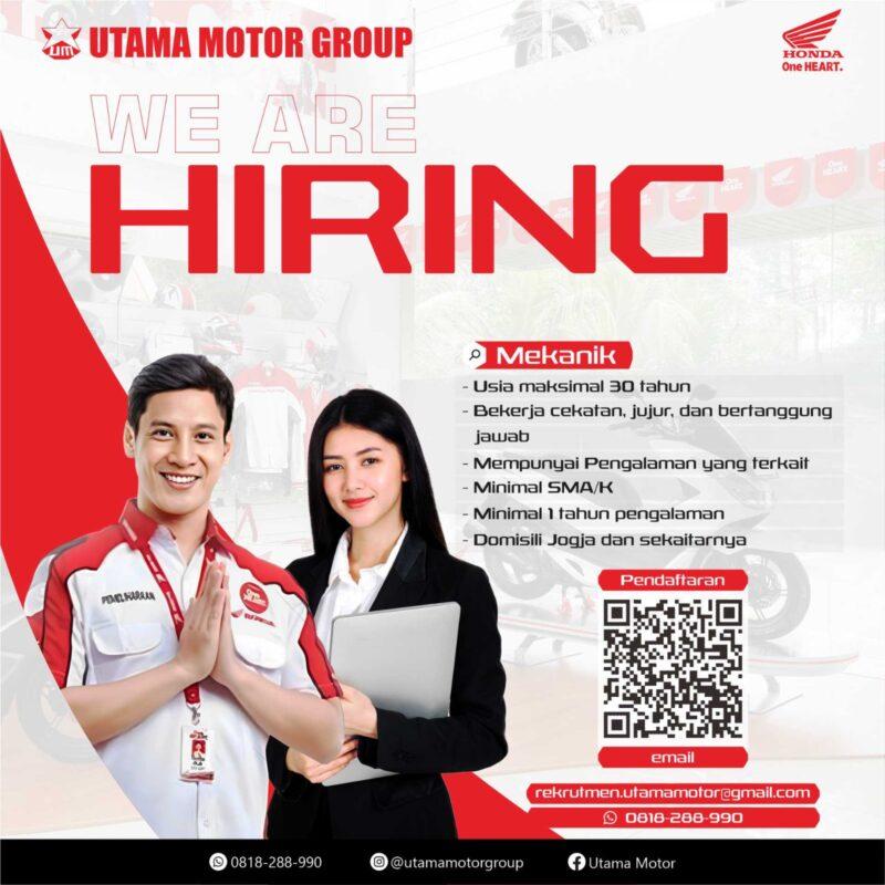 Lowongan Kerja Mekanik - Service Advisor - Frontdesk - Office Boy di Utama Motor Group ...