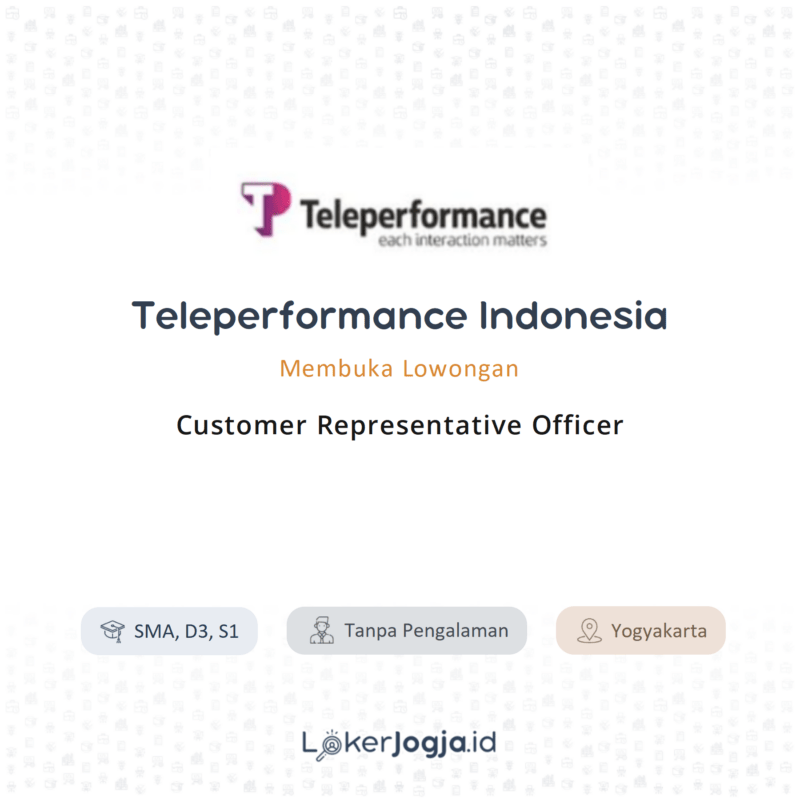 Lowongan Kerja Customer Representative Officer di Teleperformance ...