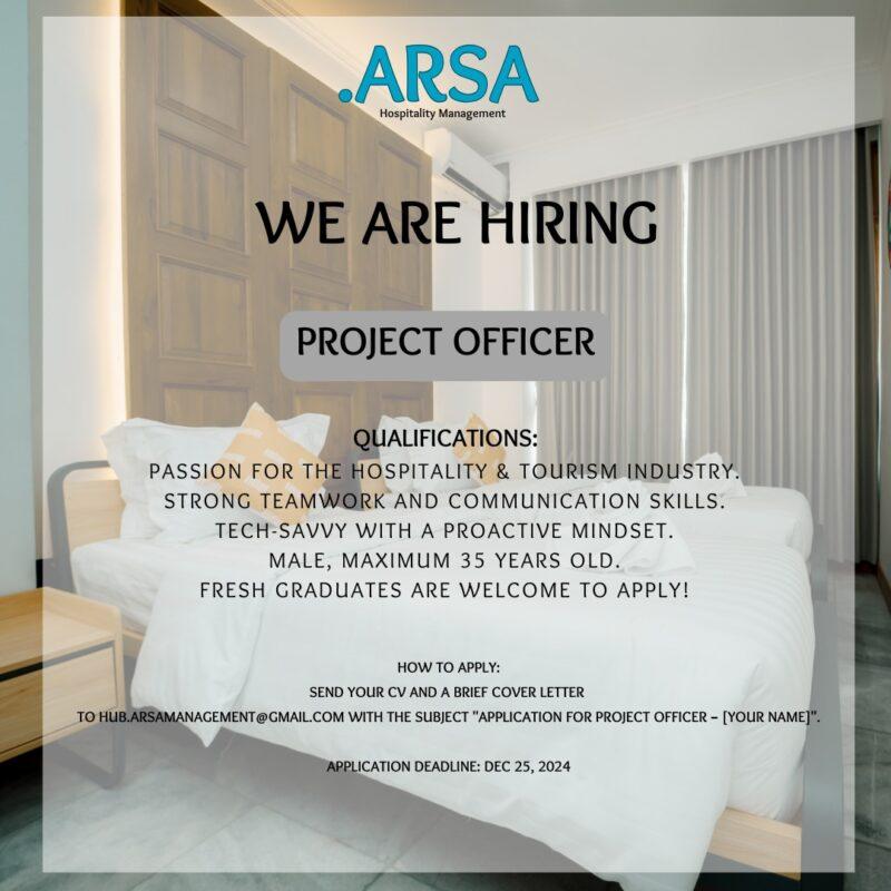 Lowongan Kerja Project Officer di ARSA Hospitality Management ...