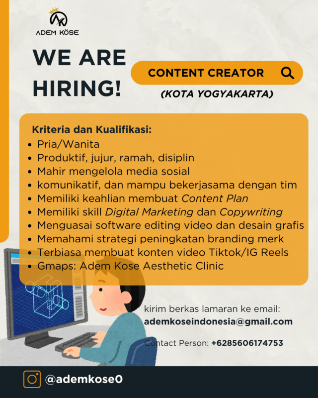 Lowongan Kerja Content Creator di Adem Kose Aesthetic Clinic ...