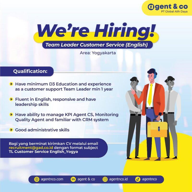 Lowongan Kerja Team Leader Customer Service (English) - Customer ...