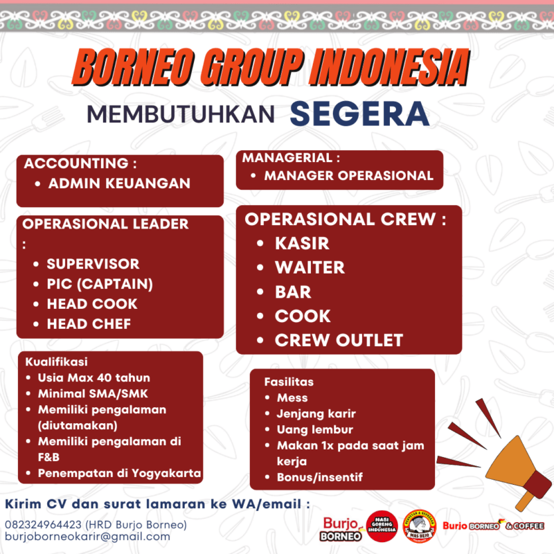 Lowongan Kerja Admin Keuangan - Manager Operasional - Kasir, Waiter ...