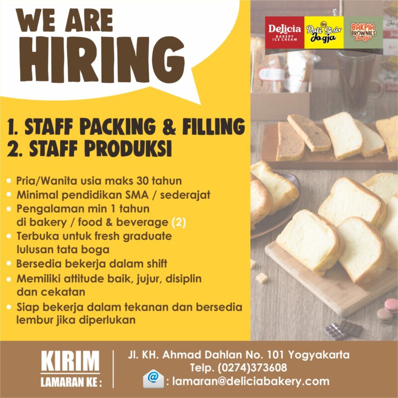 Lowongan Kerja Staff Packing & Filling - Staff Produksi di Delicia ...