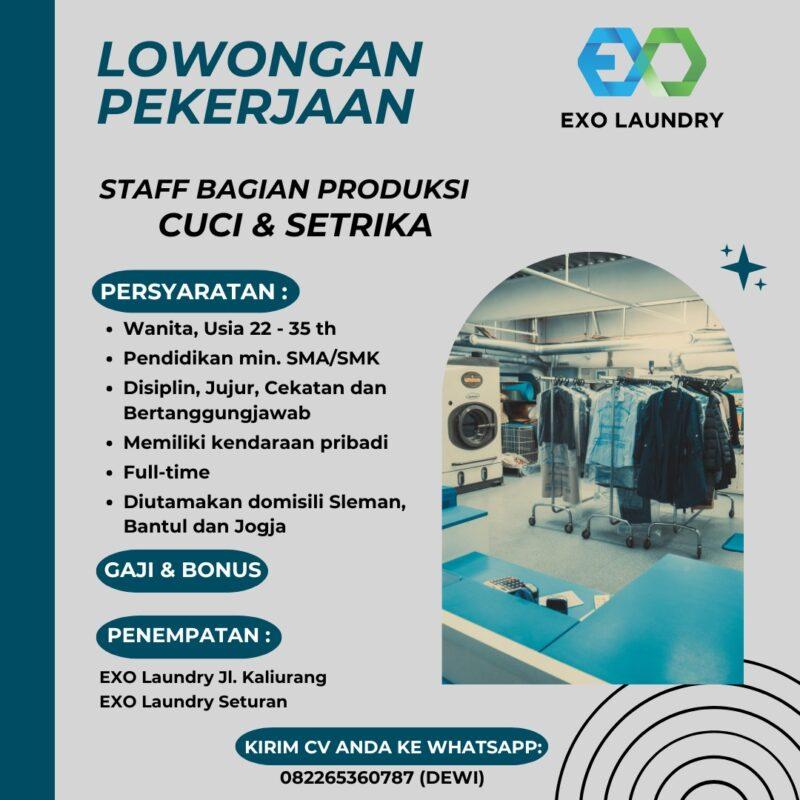 Lowongan Kerja Staff Laundry Bagian Setrika / Cuci di EXO Laundry Jogja ...