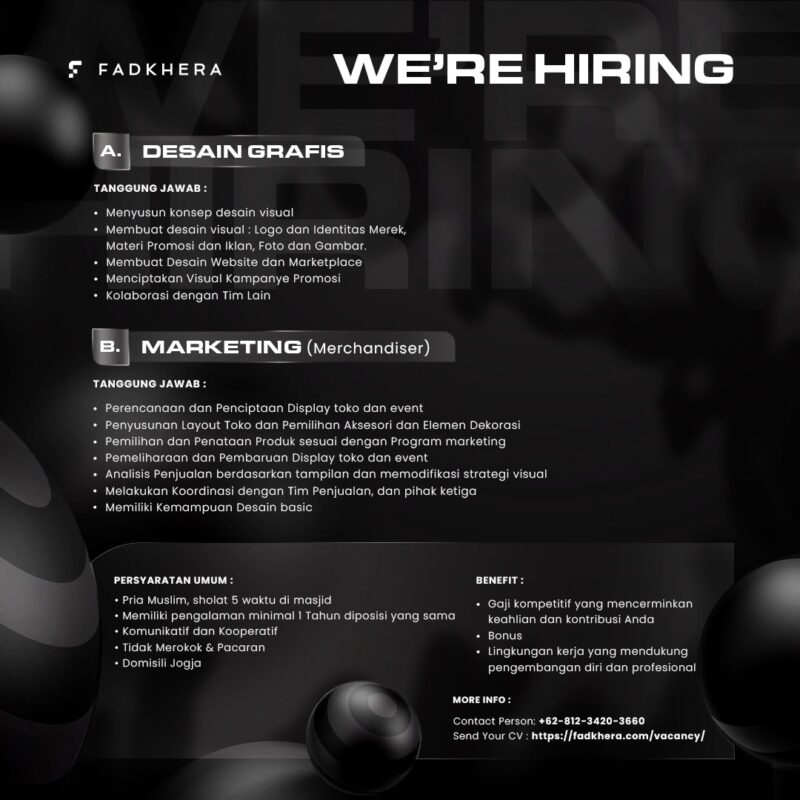 Lowongan Kerja Marketing Merchandiser - Desain Grafis - Frontliner ...