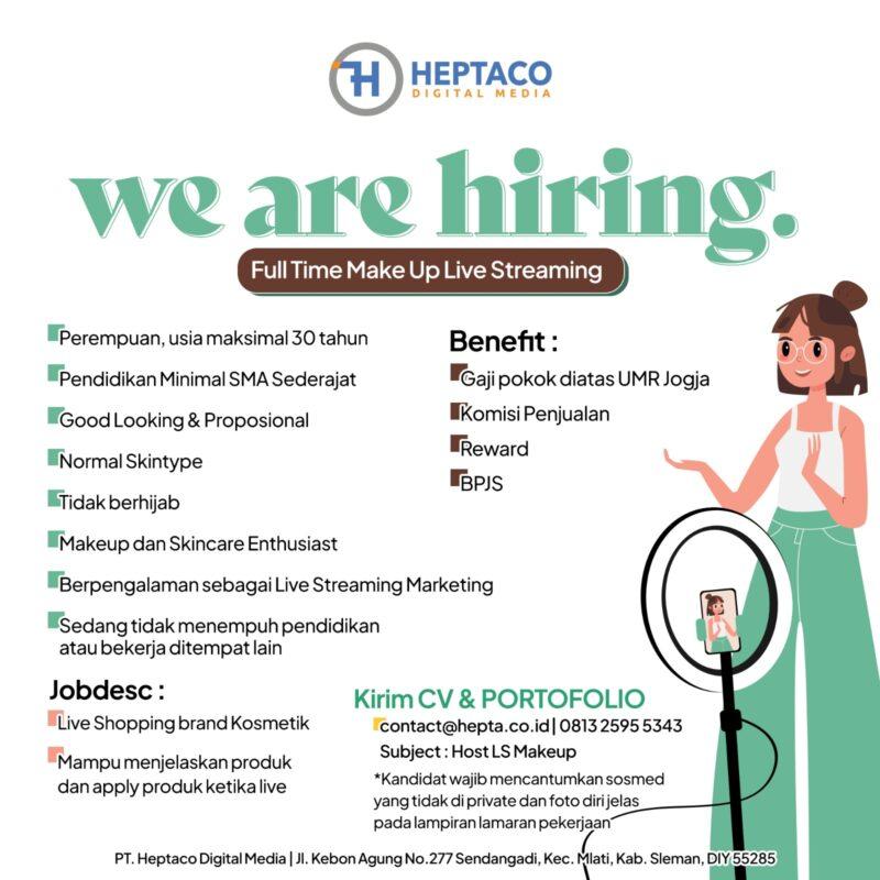 Lowongan Kerja Full Time Food Live Streaming di Heptaco Digital Media ...