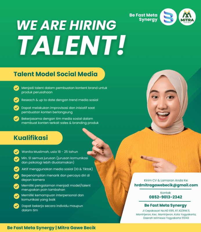 Lowongan Kerja Talent Model Social Media di Mitra Gawe Becik ...