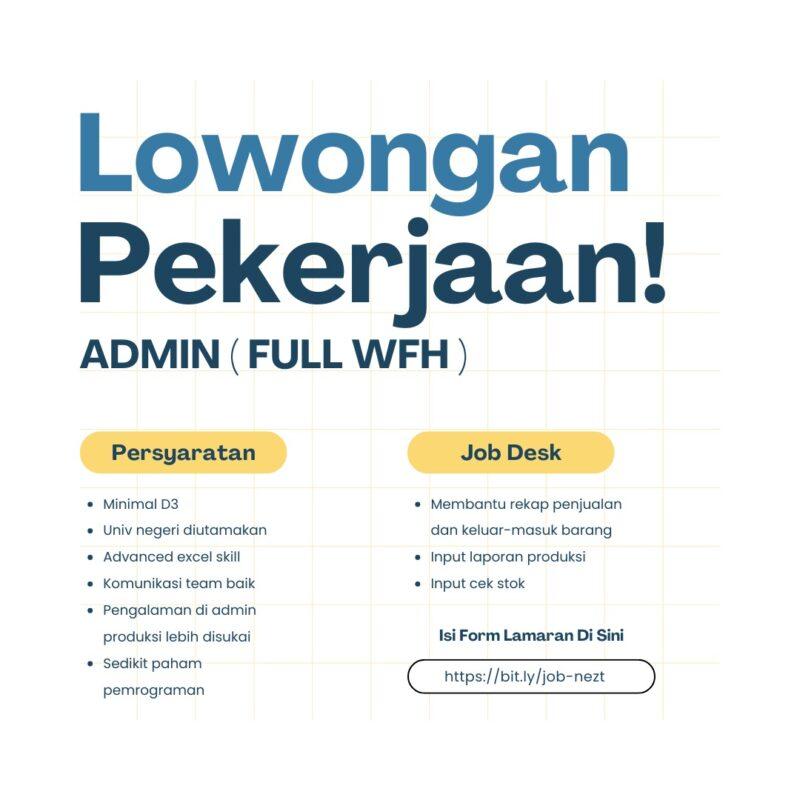 Lowongan Kerja Admin WFH di Nezt Group - LokerJogja.ID