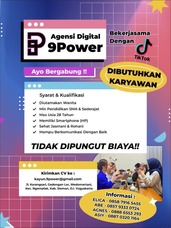 Lowongan Kerja Karyawan Agency di Nine Power Agency - LokerJogja.ID