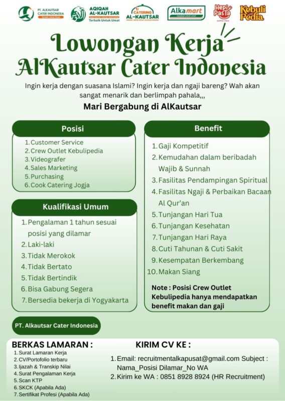 Lowongan Kerja Customer Service - Sales Marketing - Crew Outlet ...