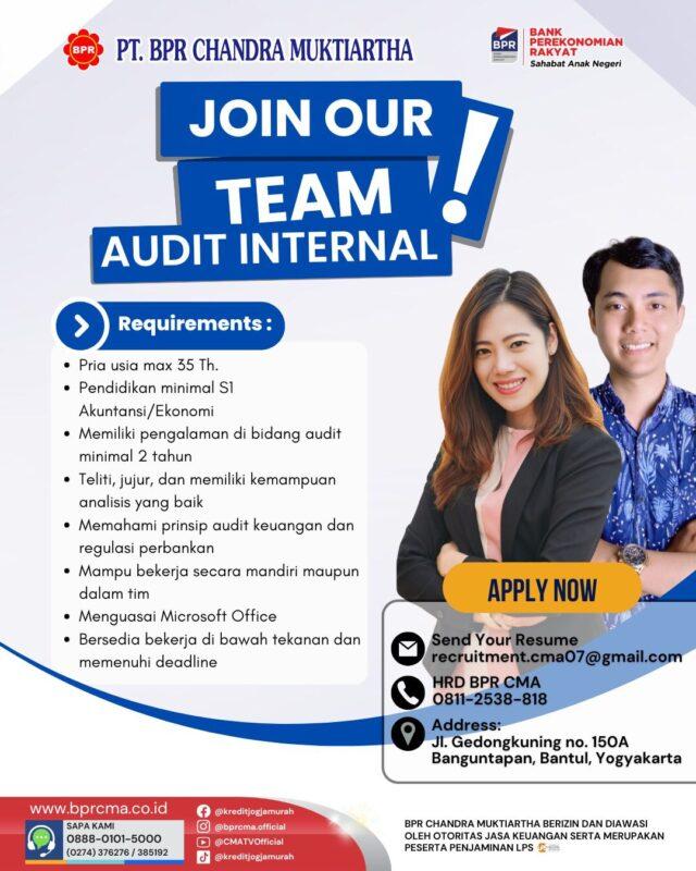 Lowongan Kerja Audit Internal di PT. BPR Chandra Muktiartha - LokerJogja.ID