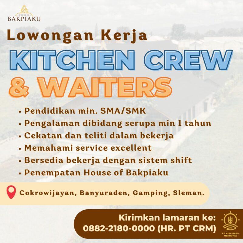 Lowongan Kerja Kitchen Crew & Waitress di PT. Cita Rasa Mendunia ...
