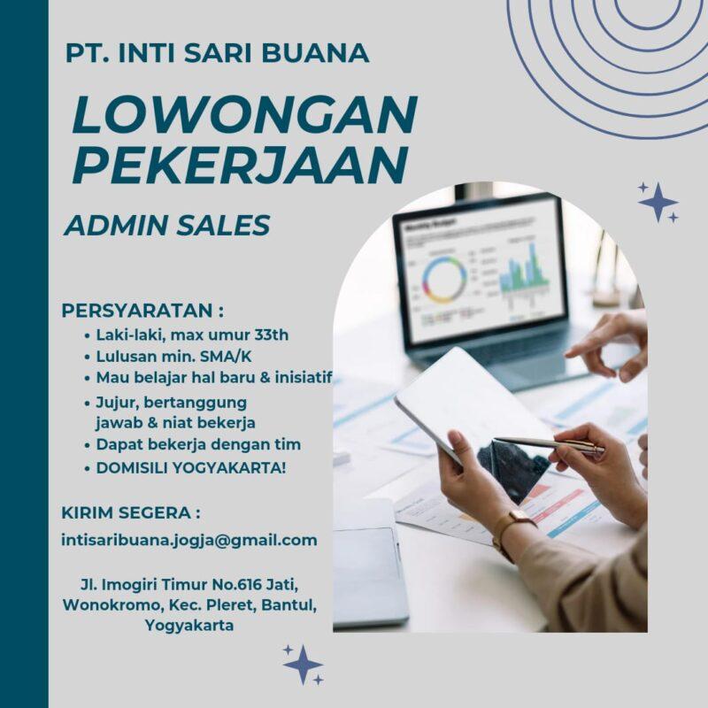 Lowongan Kerja Admin Penjualan di PT. Intisari Buana - LokerJogja.ID