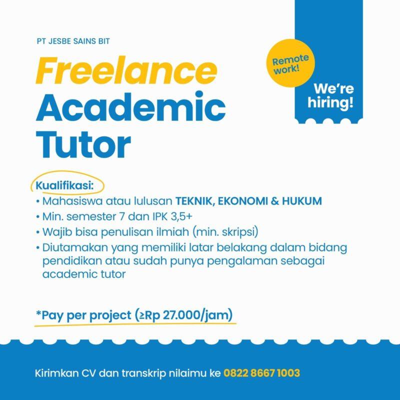 Lowongan Kerja Freelance Academic Tutor di PT. Jesbe Sains Bit - LokerJogja.ID