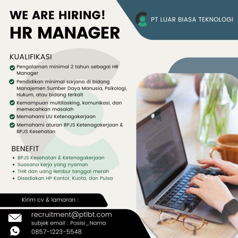 Lowongan Kerja HR Manager - Teknisi - Desk Collection di PT. Luar Biasa ...