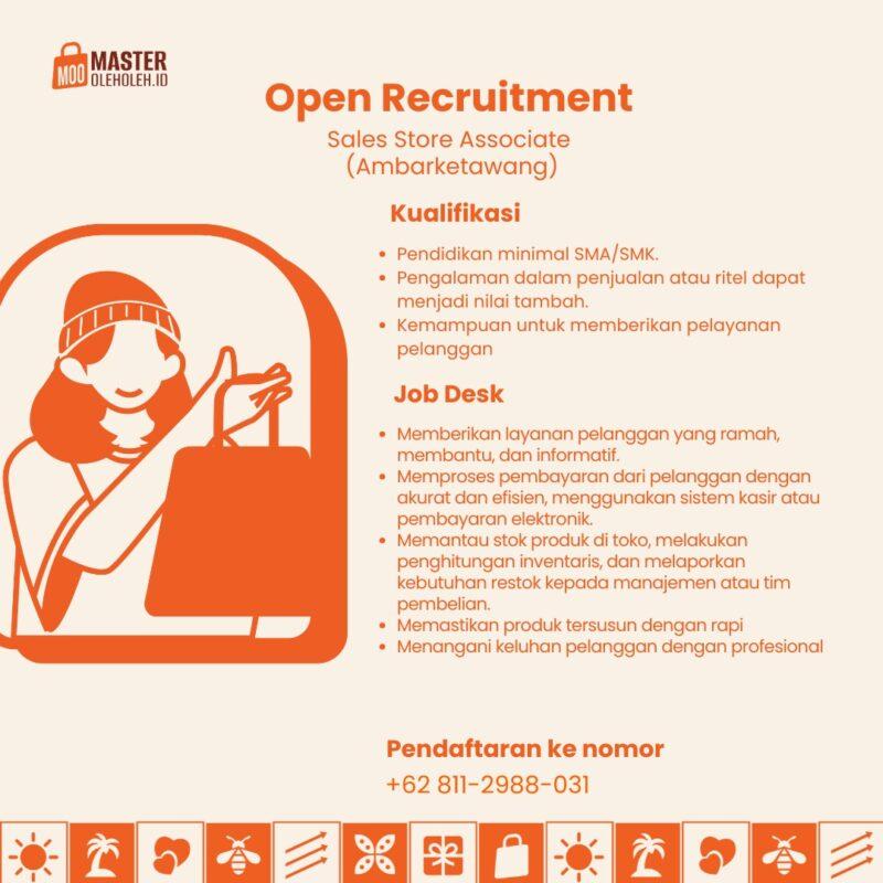 Lowongan Kerja Sales Store Associate Ambarketawang di PT. Master ...