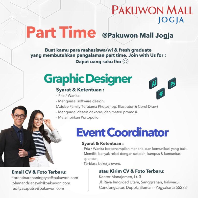 Lowongan Kerja Part Time Graphic Designer - Part Time Event Coordinator ...