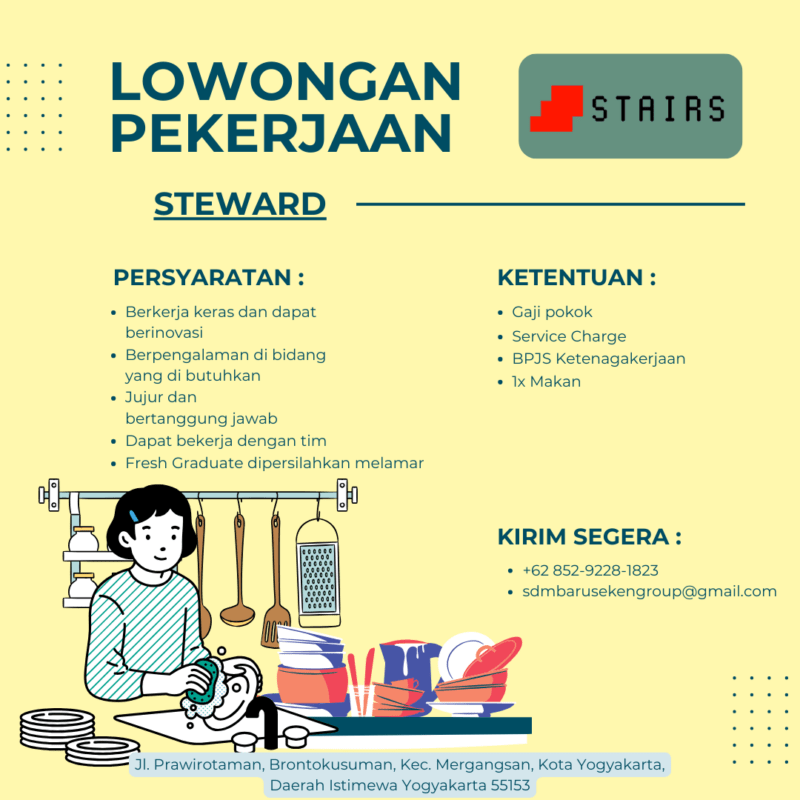 Lowongan Kerja Steward di Stairs By Seken Living - LokerJogja.ID