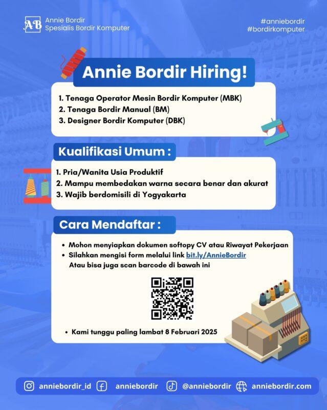 Lowongan Kerja Tenaga Operator Mesin Bordir Komputer - Tenaga Bordir ...