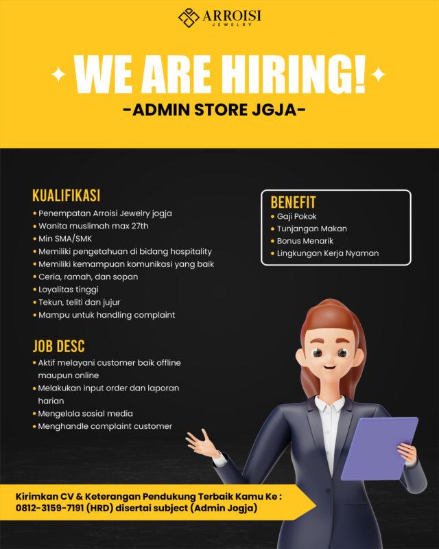Lowongan Kerja Admin Store Jogja di Arroisi Jewelry - LokerJogja.ID