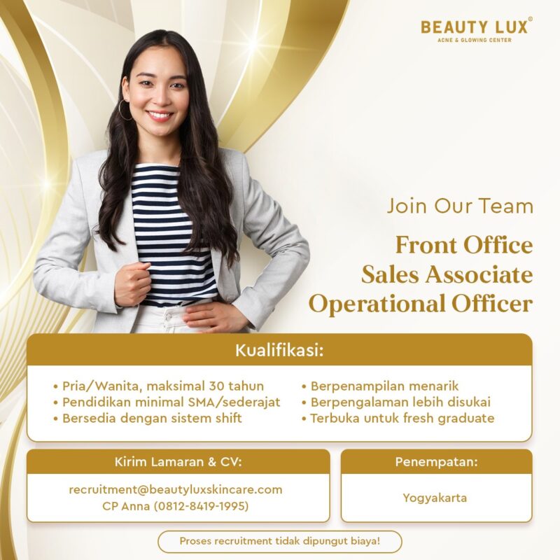 Lowongan Kerja Front Office - Sales Associate - Operational Officer di ...