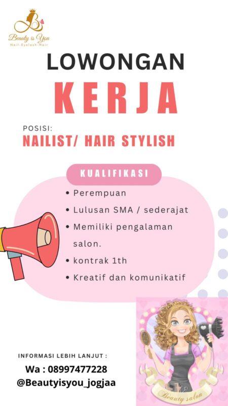 Lowongan Kerja Nailist/Hair Stylish di Beauty Is You - LokerJogja.ID