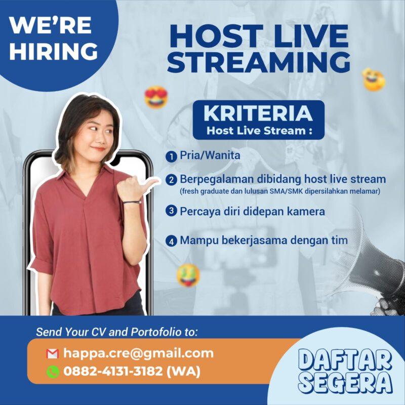 Lowongan Kerja Host Live Streamer di HAPPA - LokerJogja.ID
