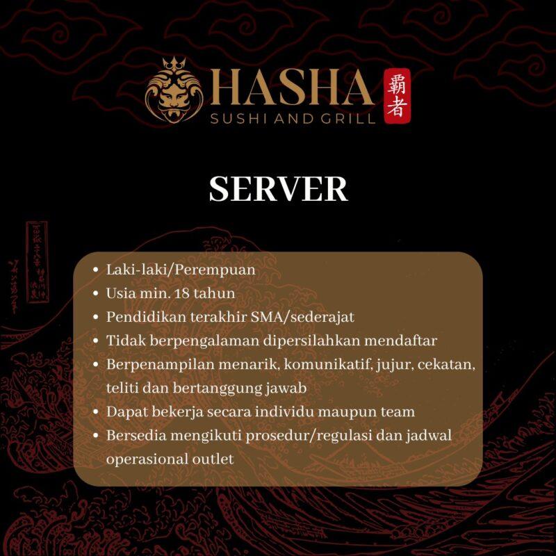 Lowongan Kerja Server - Cook Helper - Cook - Stockist di Hasha Sushi ...