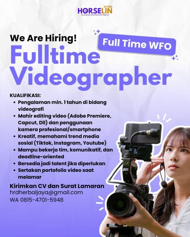 Lowongan Kerja Videographer di Horselin - LokerJogja.ID