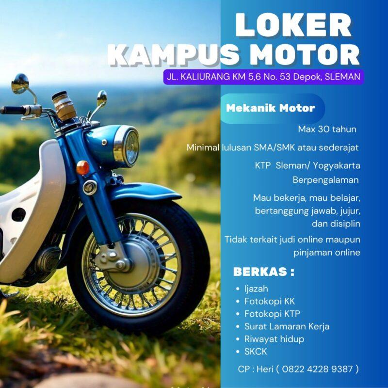 Lowongan Kerja Mekanik Motor di Kampus Motor - LokerJogja.ID