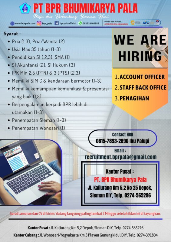 Lowongan Kerja Account Officer - Staff Back Office - Penagihan di PT ...