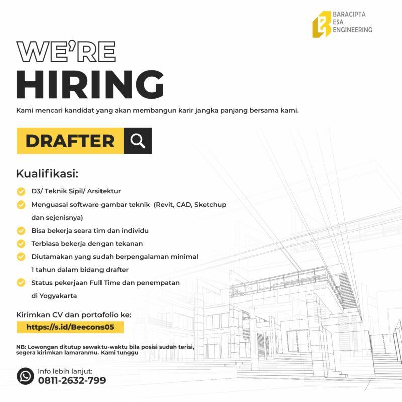 Lowongan Kerja Drafter - Estimator di PT. Baracipta Esa Engineering - LokerJogja.ID