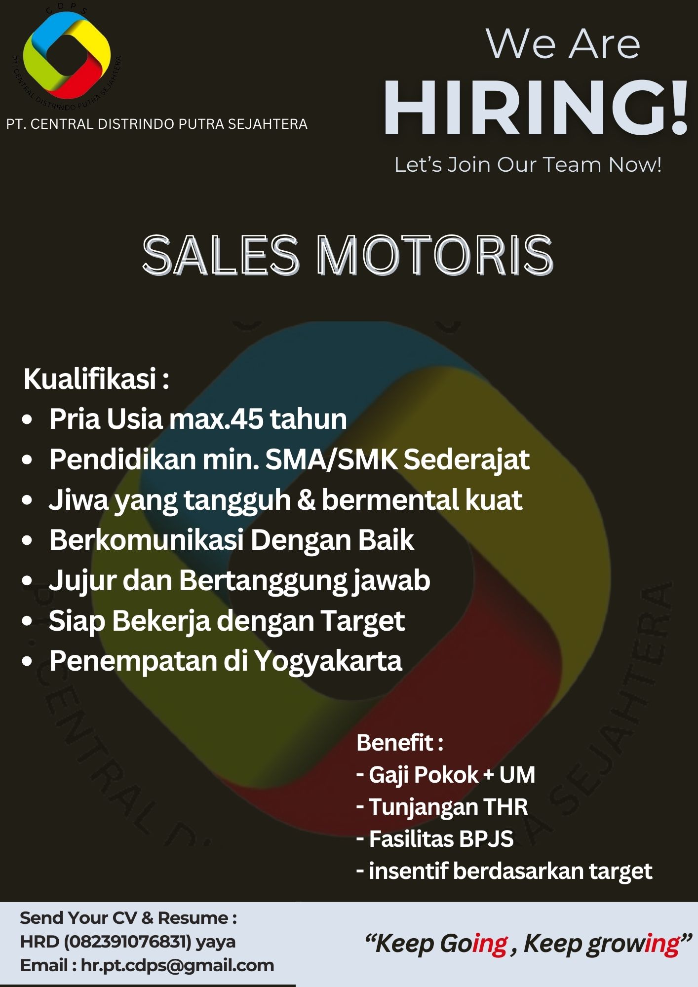 Lowongan Kerja Sales Motoris di PT. Central Distrindo Putra Sejahtera ...