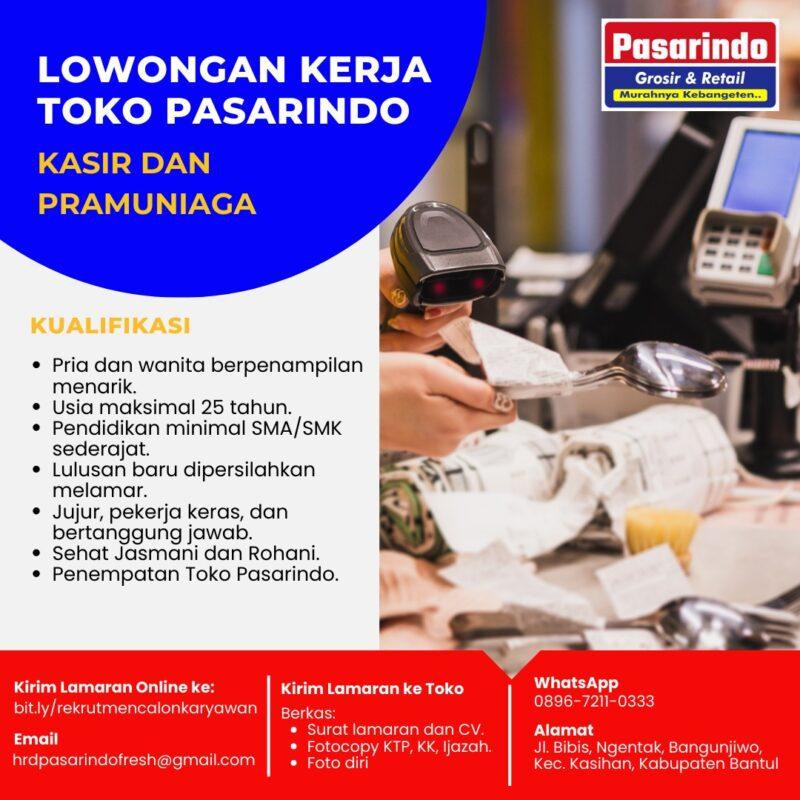 Lowongan Kerja Kasir - Pramuniaga di Pasarindo Grosir & Retail - LokerJogja.ID