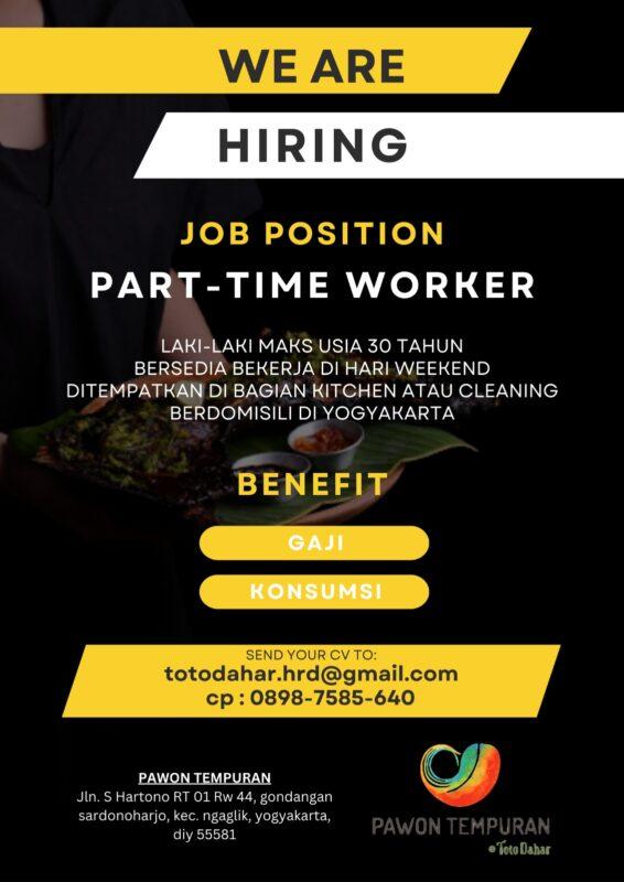 Lowongan Kerja Part Time Worker di Pawon Tempuran - LokerJogja.ID