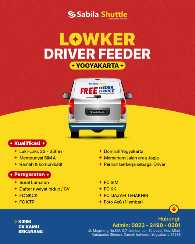 Lowongan Kerja Driver Feeder di Sabila Shuttle - LokerJogja.ID