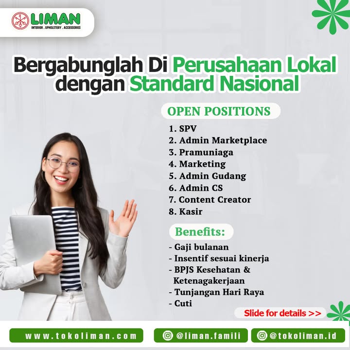 Lowongan Kerja SPV - Admin Marketplace - Pramuniaga - Marketing - Admin Gudang - Admin CS ...