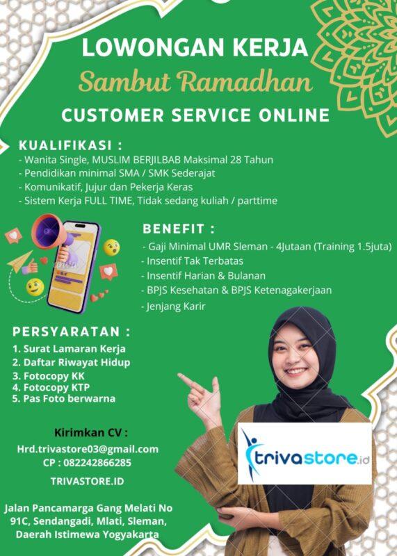 Lowongan Kerja Customer Service Online di Trivastore - LokerJogja.ID