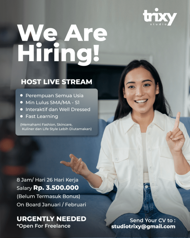 Lowongan Kerja Host Live di Trixy Studio - LokerJogja.ID