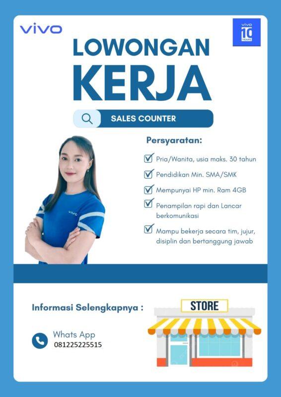 Lowongan Kerja Sales Counter di PT. Zhi Sheng Indonesia (Vivo) - LokerJogja.ID